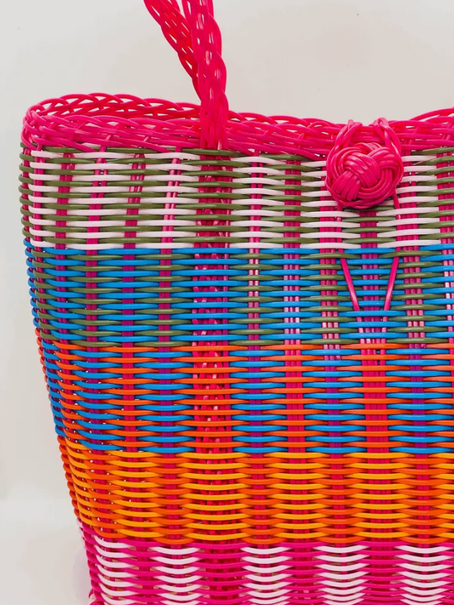 The Lilly Line Medium Hot Pink Multi-Color Tote Bag– HIVE